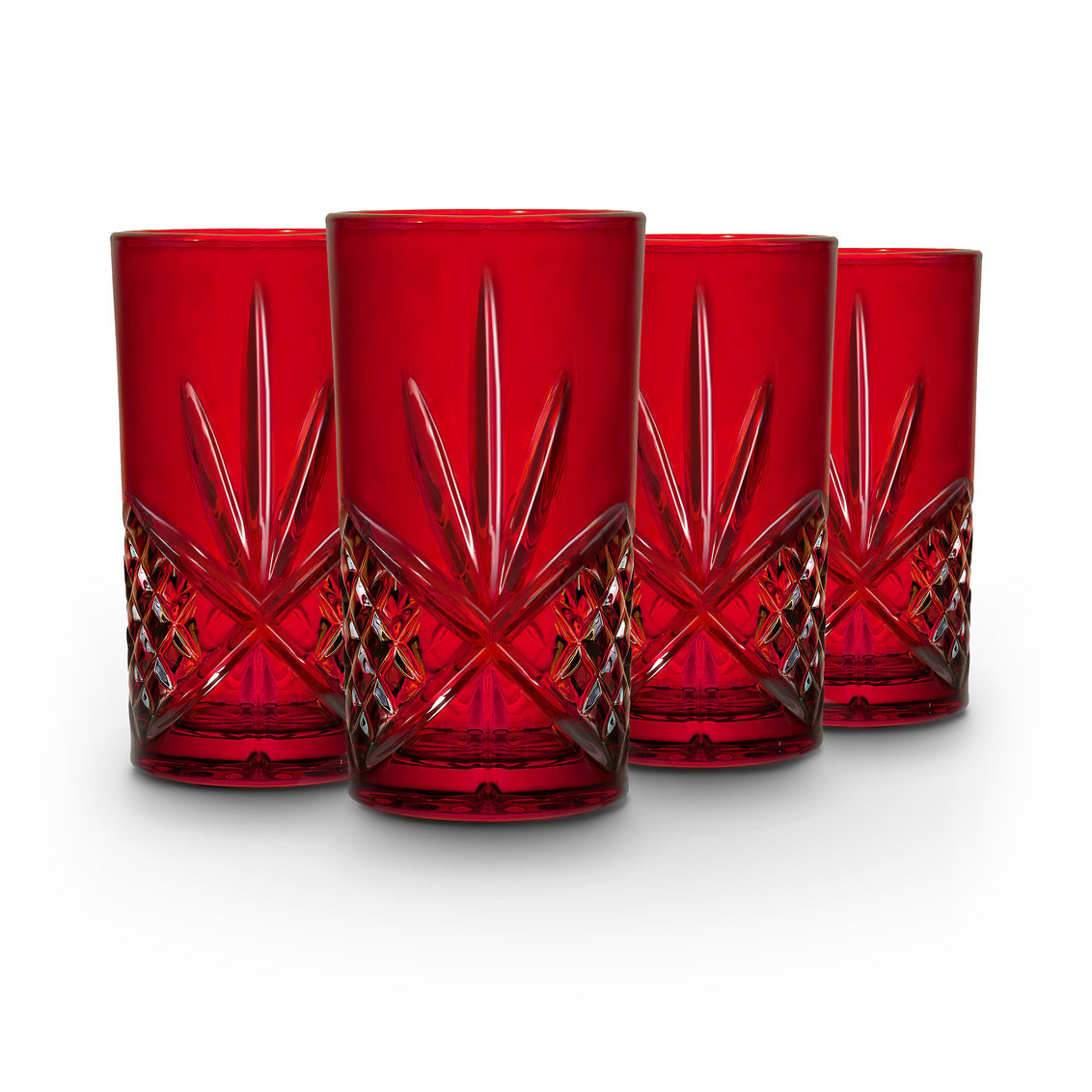 Dublin Crystal Red Highball, Set of 4 – Godinger