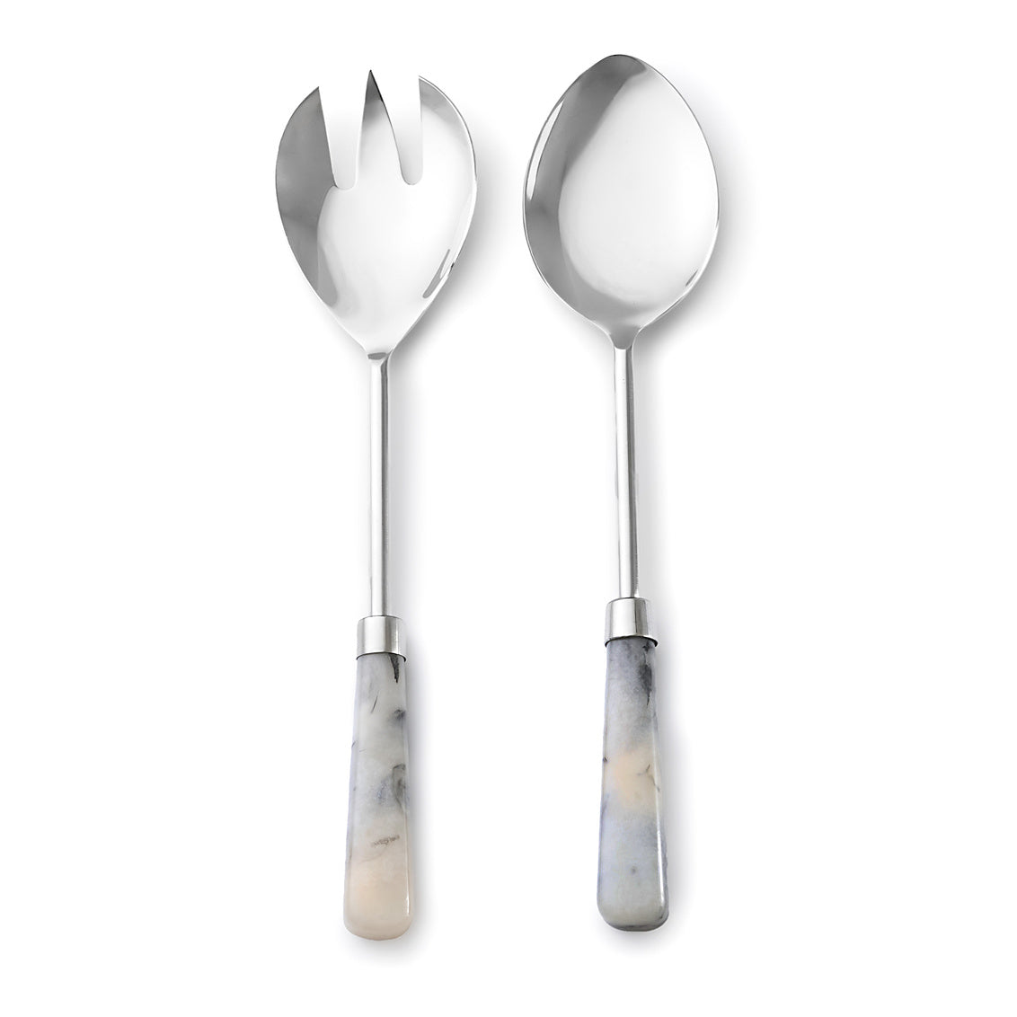 Azure Gloss Limestone Resin Salad Server Set – Godinger