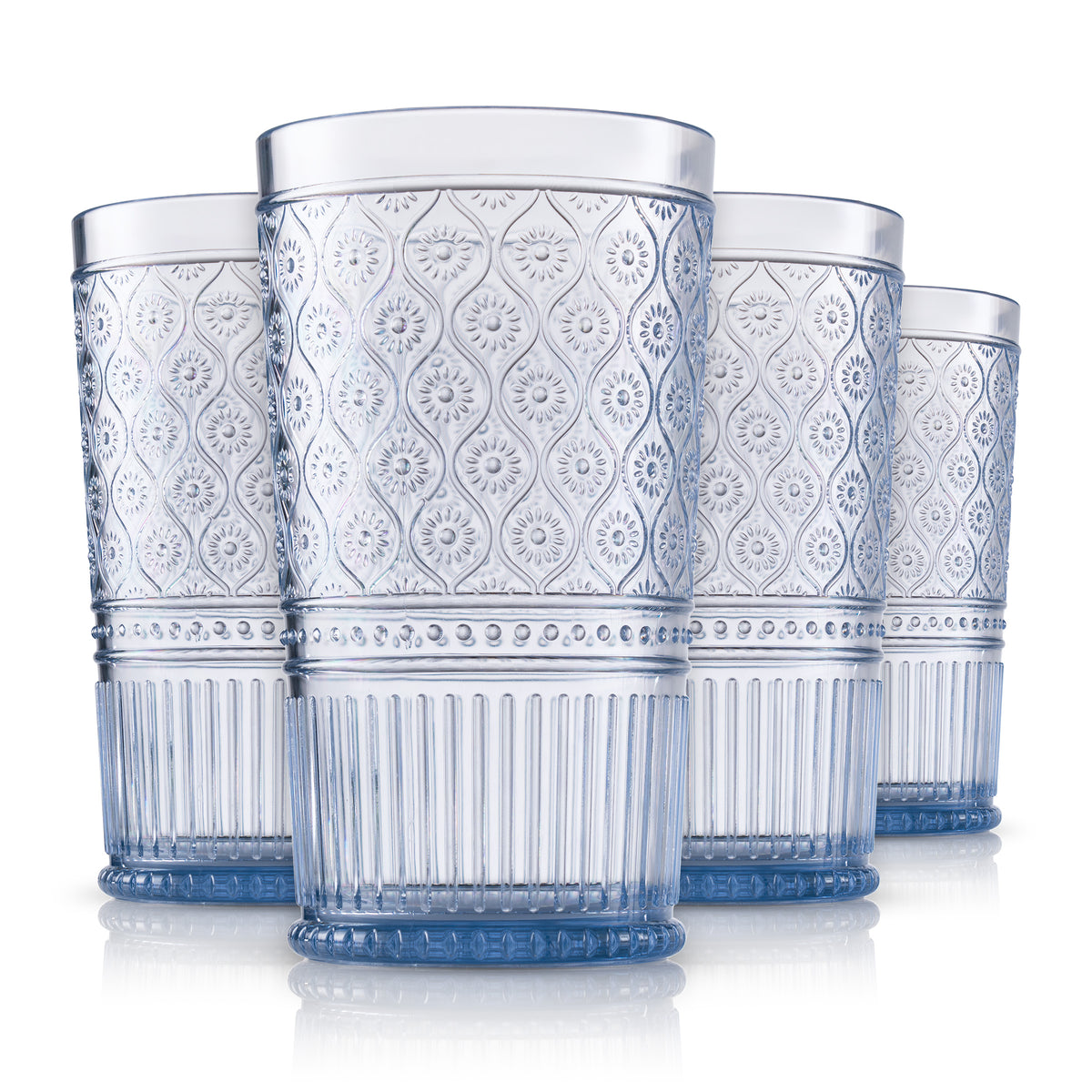 Claro Blue Acrylic Highball, Set of 4 – Godinger