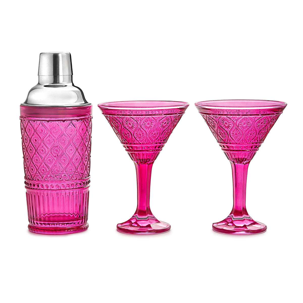 Claro Hot Pink Cocktail Shaker & Martini Set – Godinger