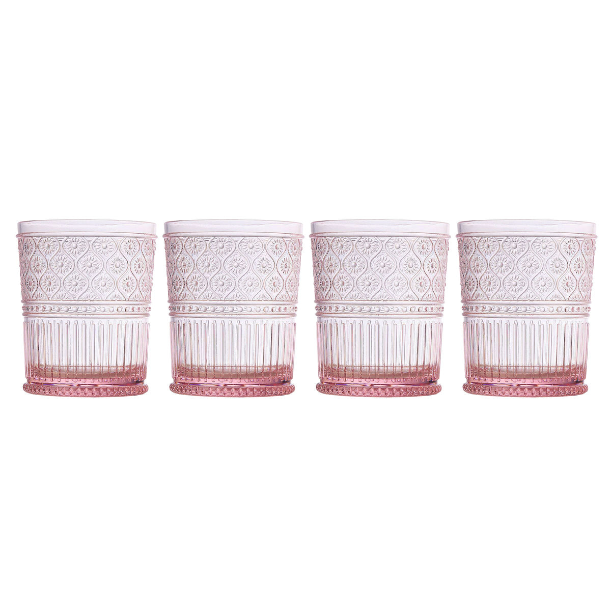 Claro Pink Acrylic Double Old Fashion, Set of 4 – Godinger
