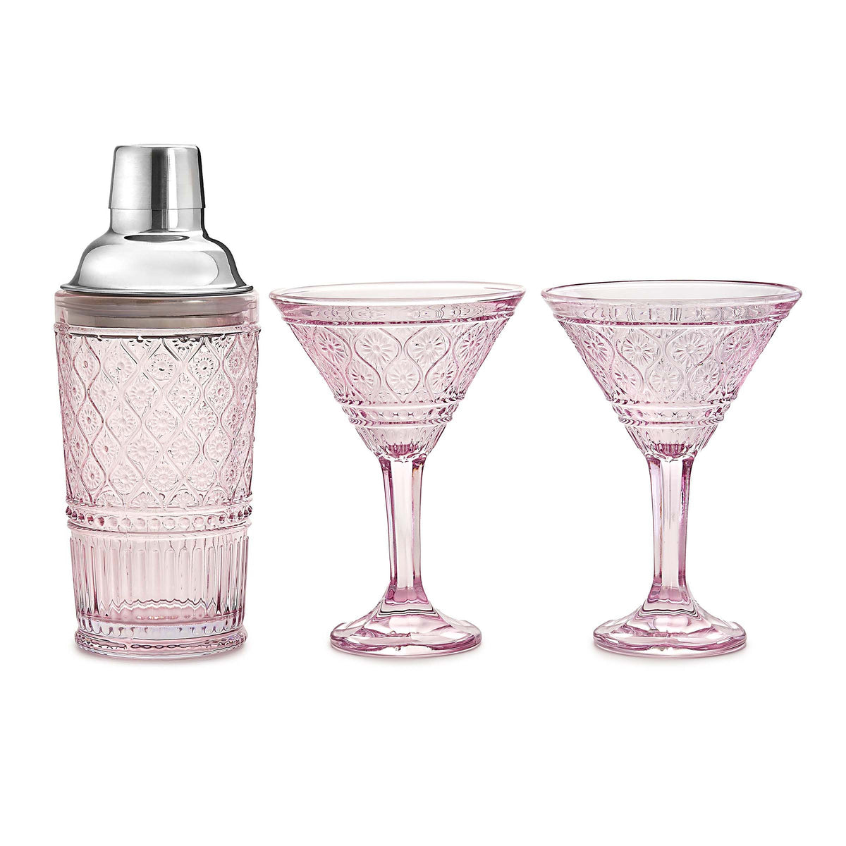 Claro Pink Cocktail Shaker & Martini Set – Godinger