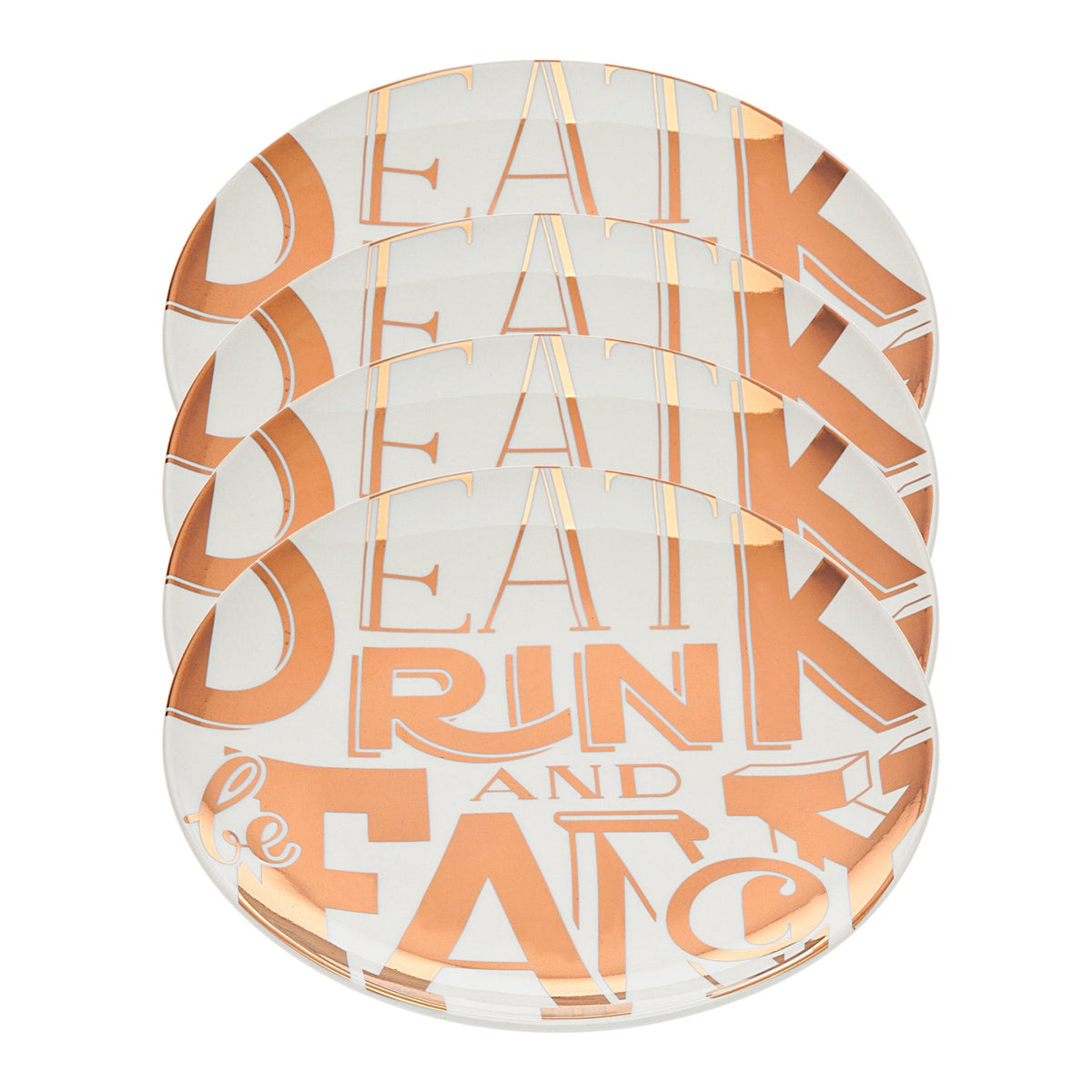 Eat Drink & Be Fancy Appetizer Plate, Set of 4 – Godinger