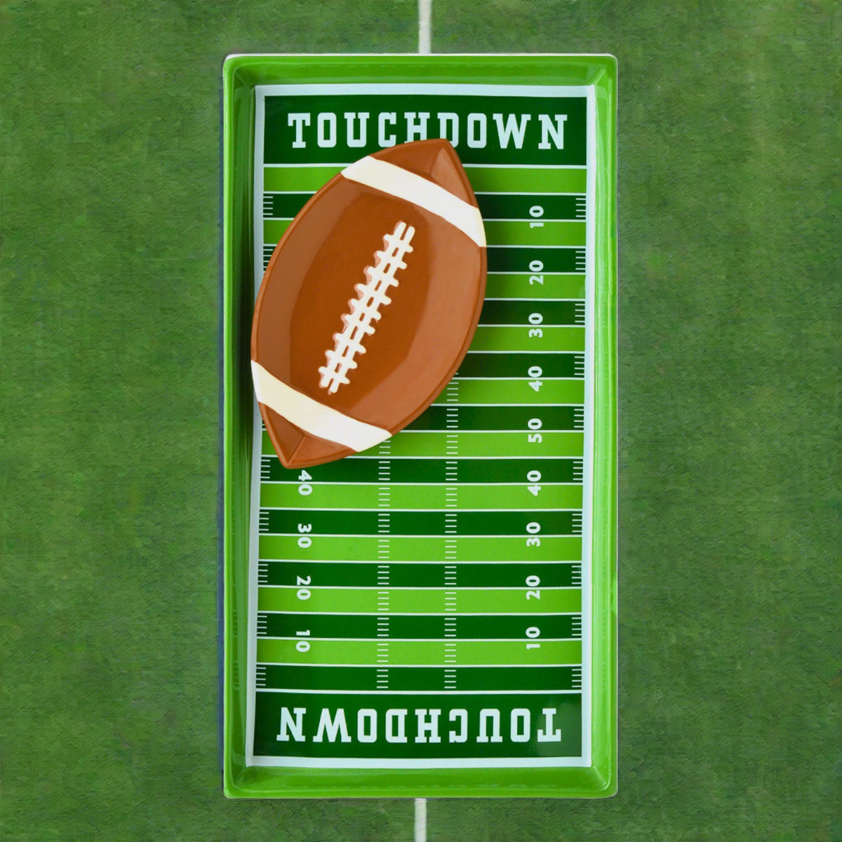 Godinger League Football Field Chip & Dip