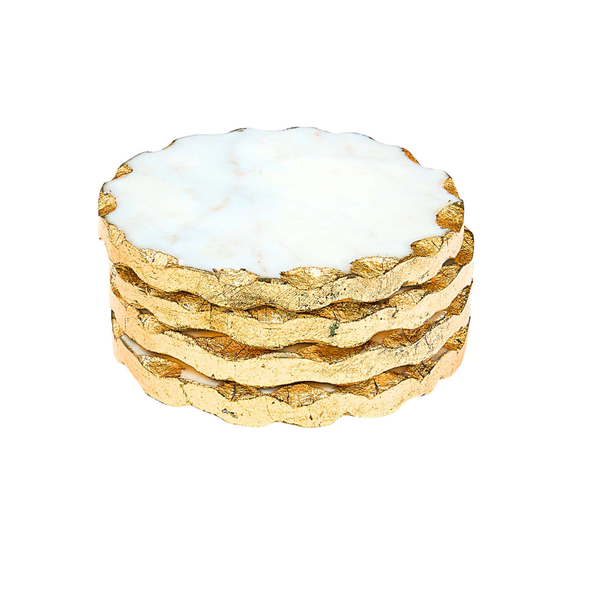 Lavi Marble Gold Organic Edge Coaster Set – Godinger