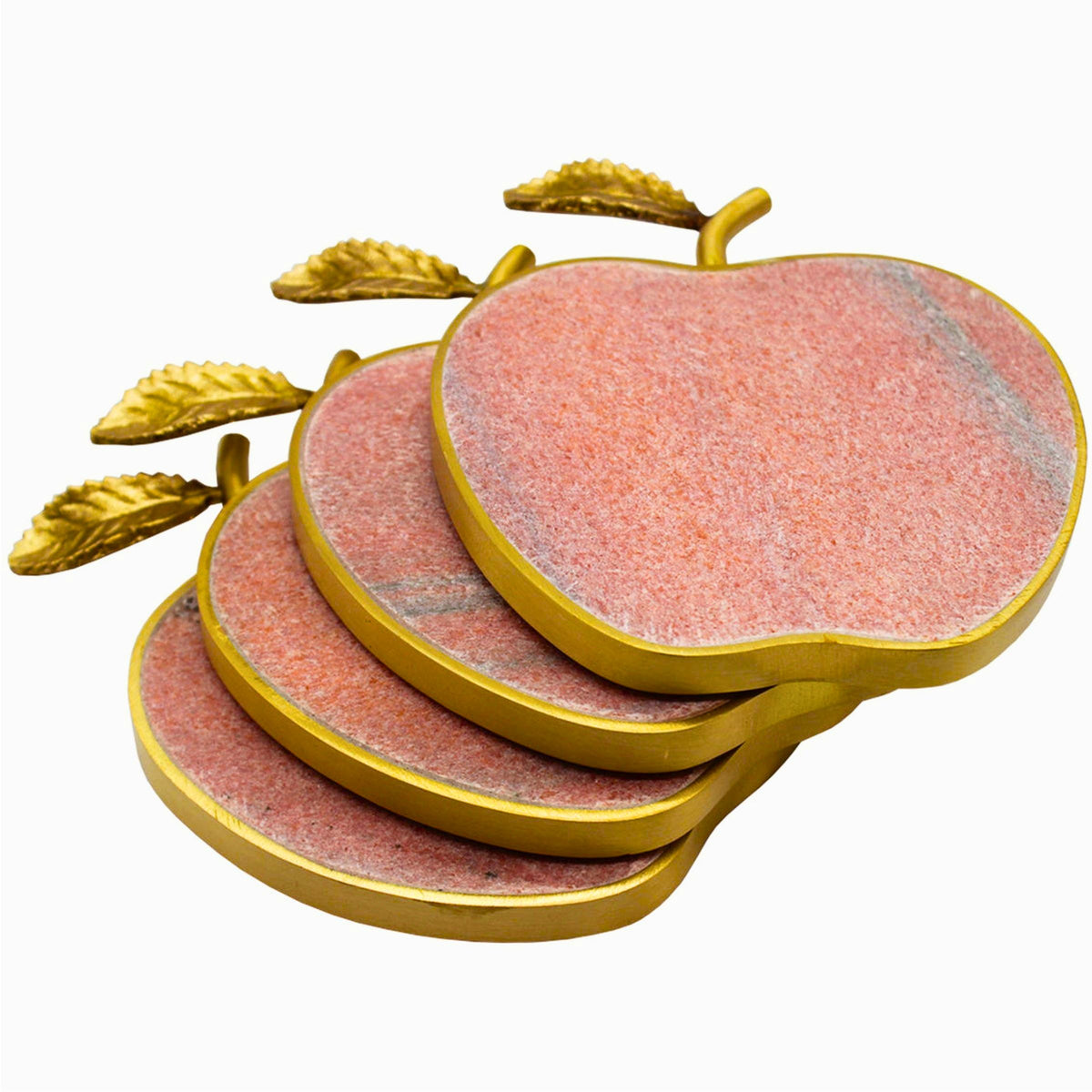 Pink Marble Apple Coaster Set – Godinger