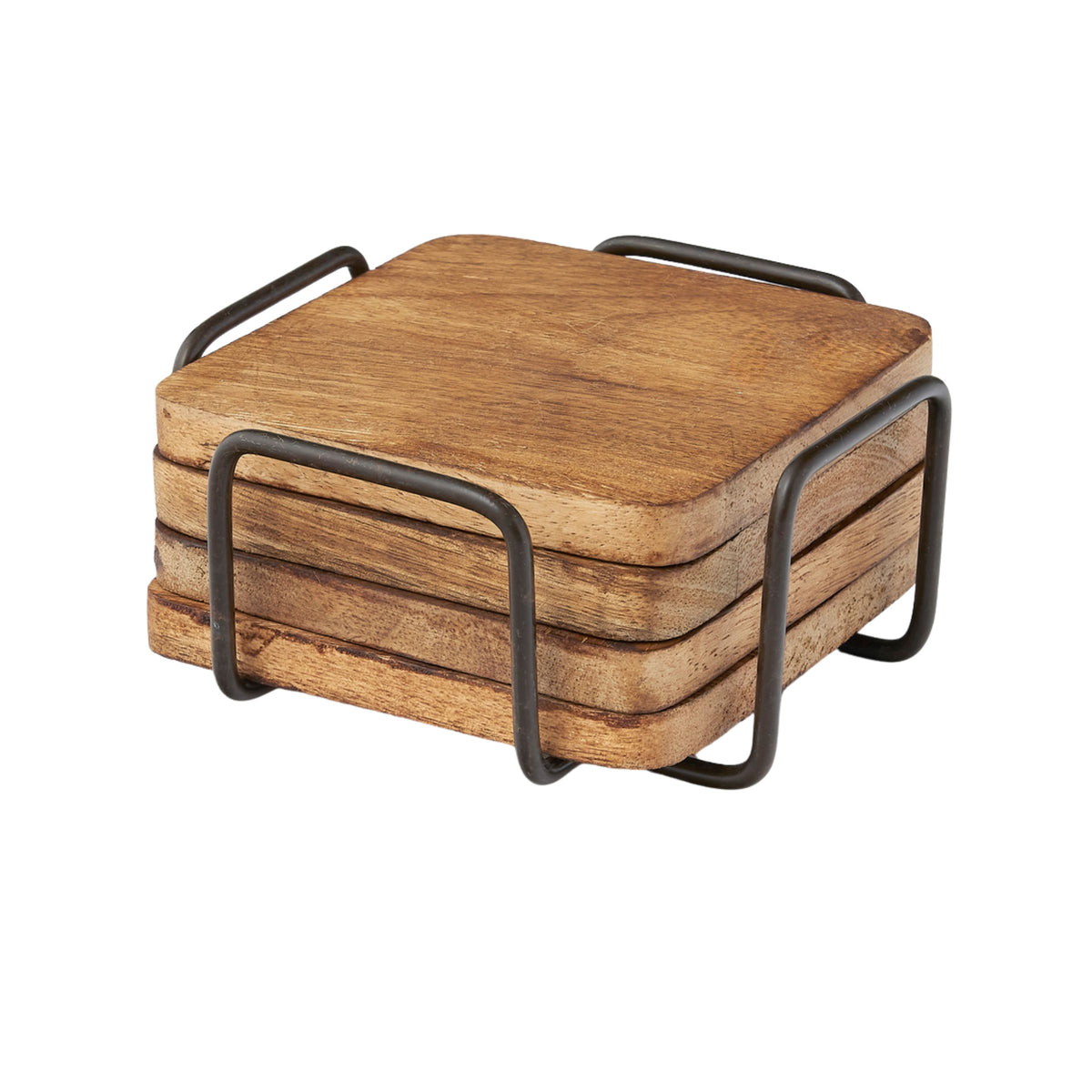 Ridgewood Natural Coaster Set with Stand – Godinger