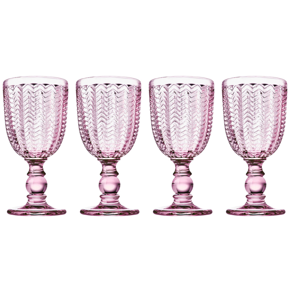 Twill Pink Goblet, Set of 4 – Godinger