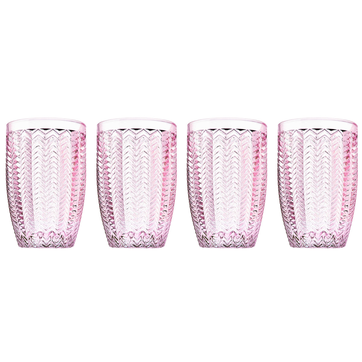 Twill Pink Highball, Set of 4 – Godinger
