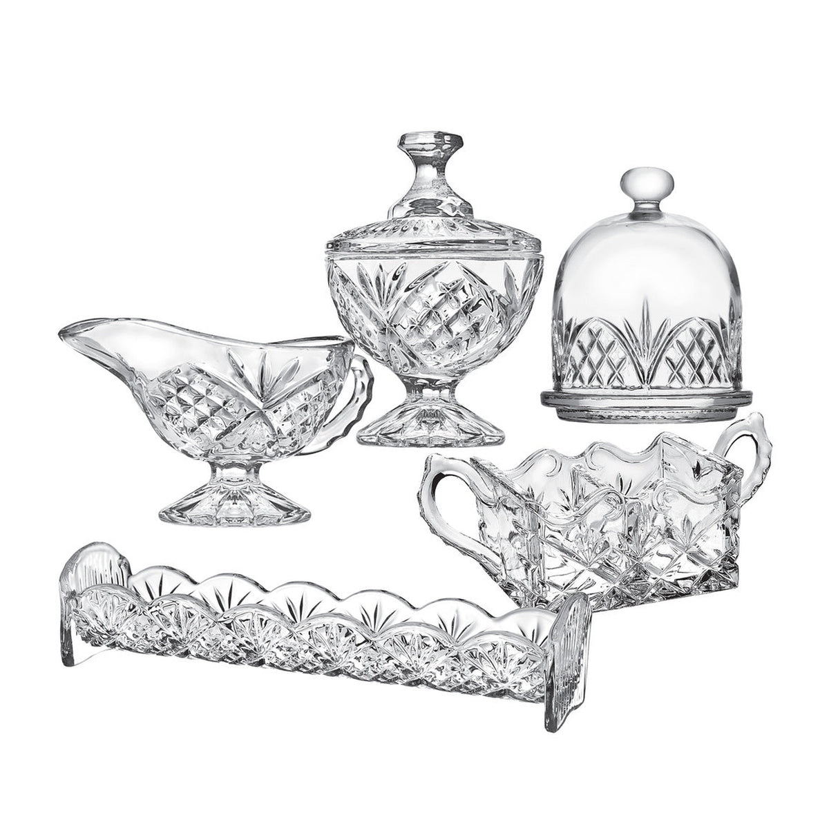 Dublin Crystal 5 Piece Host & Server Set – Godinger