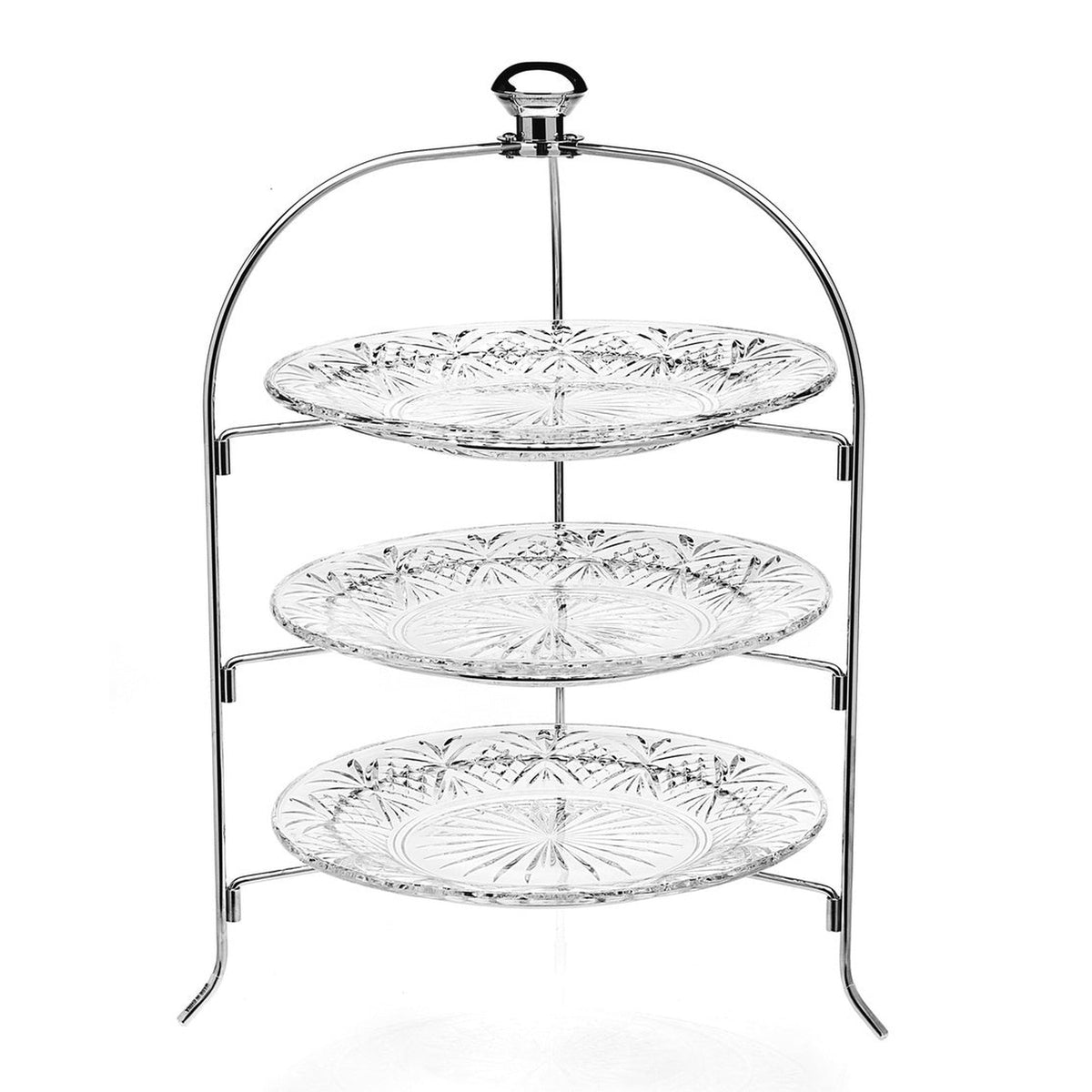 Dublin Crystal Round Three Tier Serving Stand – Godinger