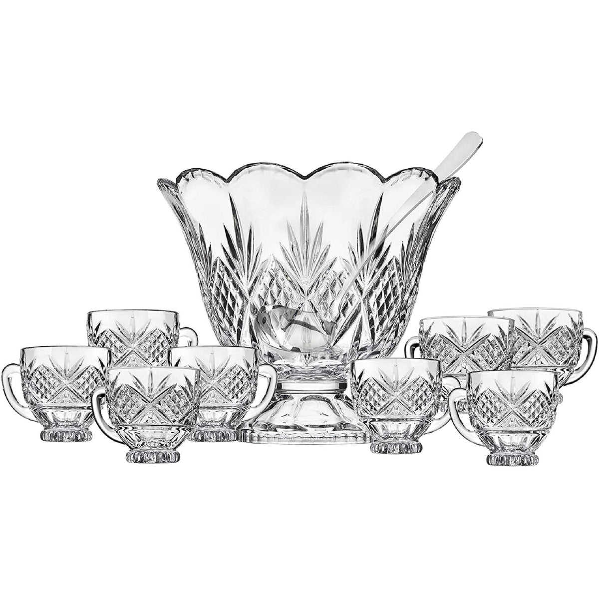 Dublin Crystal Scalloped 10 Piece Punch Set – Godinger