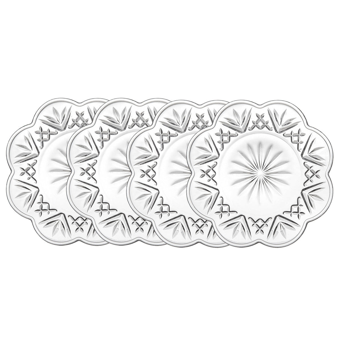 Dublin Crystal Scalloped Canape Plates, Set of 4 – Godinger