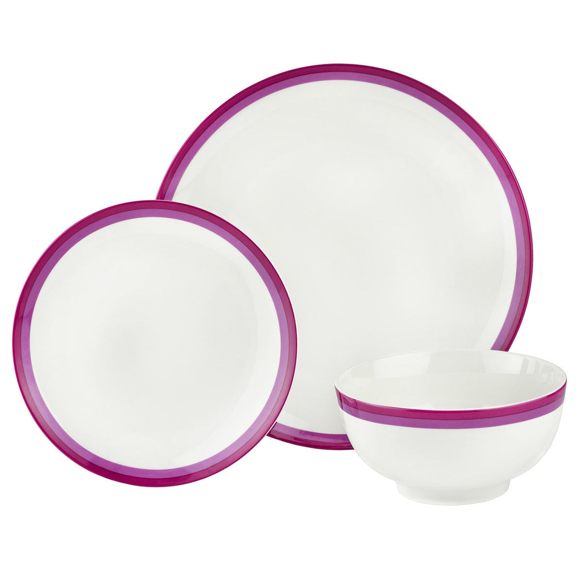 Sheer Burgundy Porcelain 12 Piece Dinnerware Set, Service for 4 – Godinger